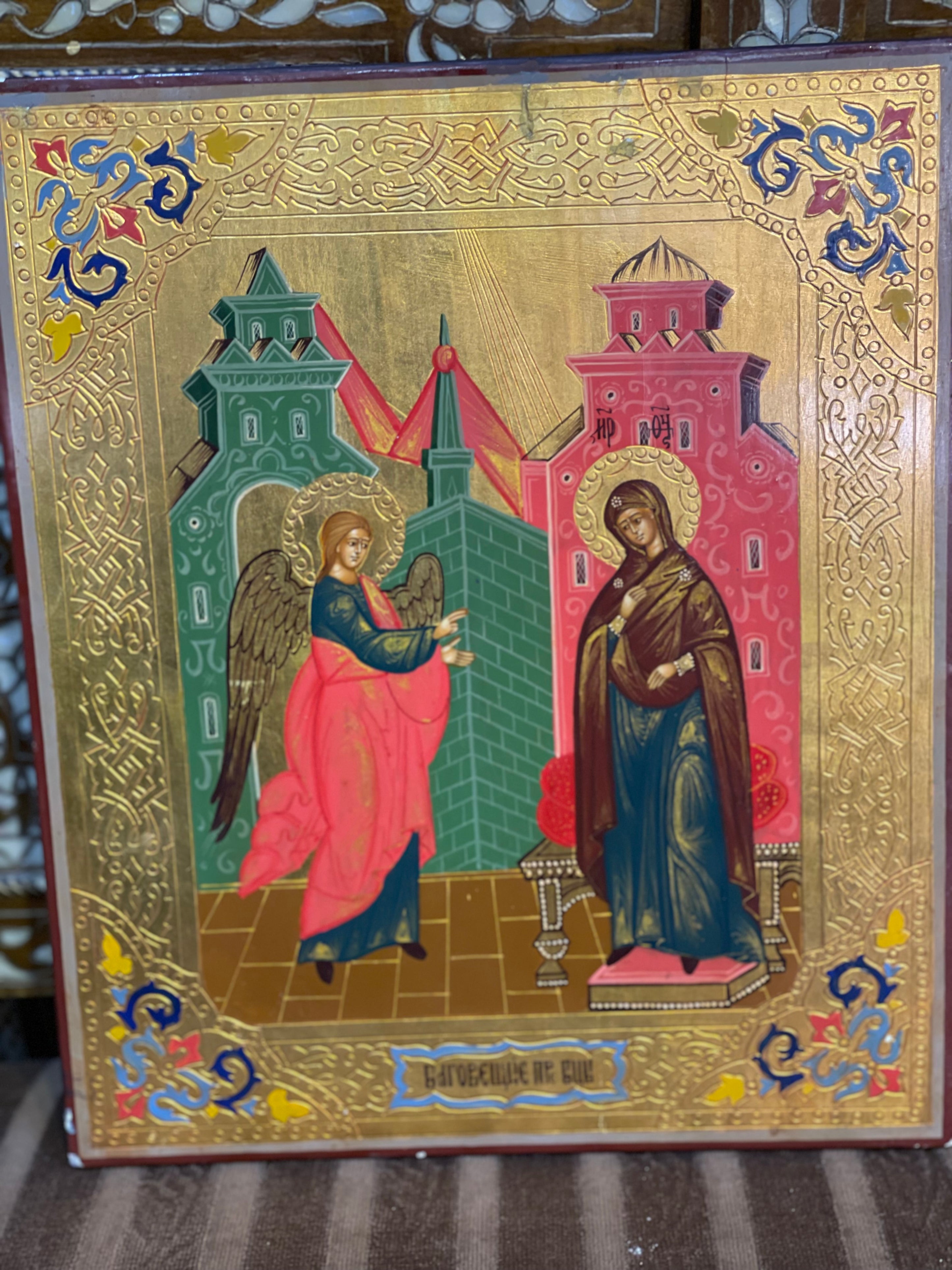 handmade icon of the annunciation late 19th century – hamedian gallery